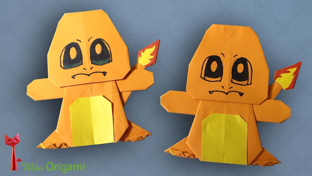 Gấp Pokemon Chamrmander dễ dàng - How to fold Pokemon Charmander - YouTube