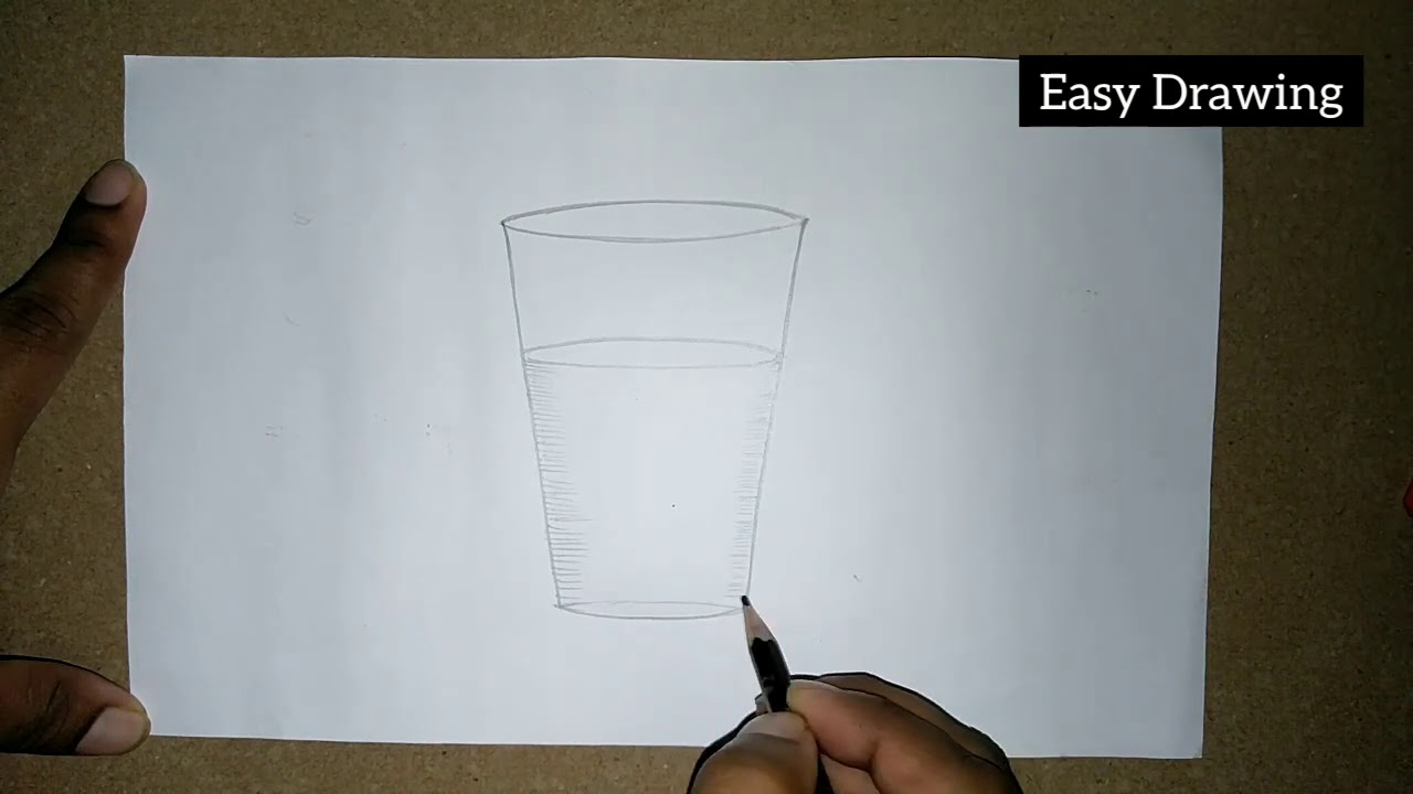 How to draw a glass || Easy step by step drawing. - YouTube