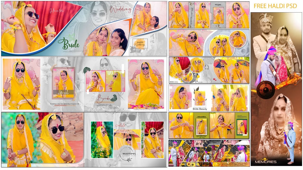 Wedding psd 12x36 free download 2024 !! Haldi Wedding Album Design PSD ...