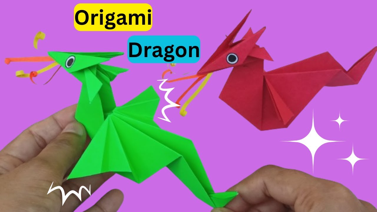 Origami dragon easy || How to fold an easy paper dragon step by step ...