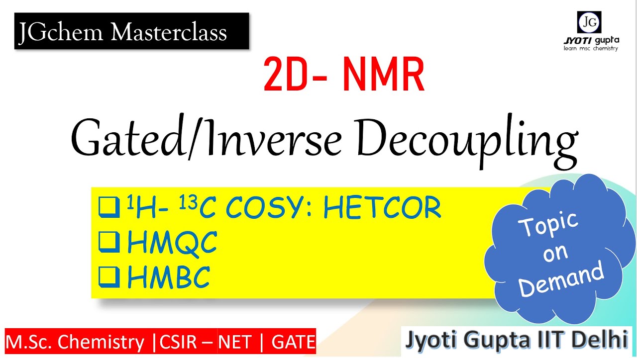 2-D NMR |Gated/ Inverse Decoupling |HETCOR | HMQC| HMBC| M.Sc Chemsirty ...