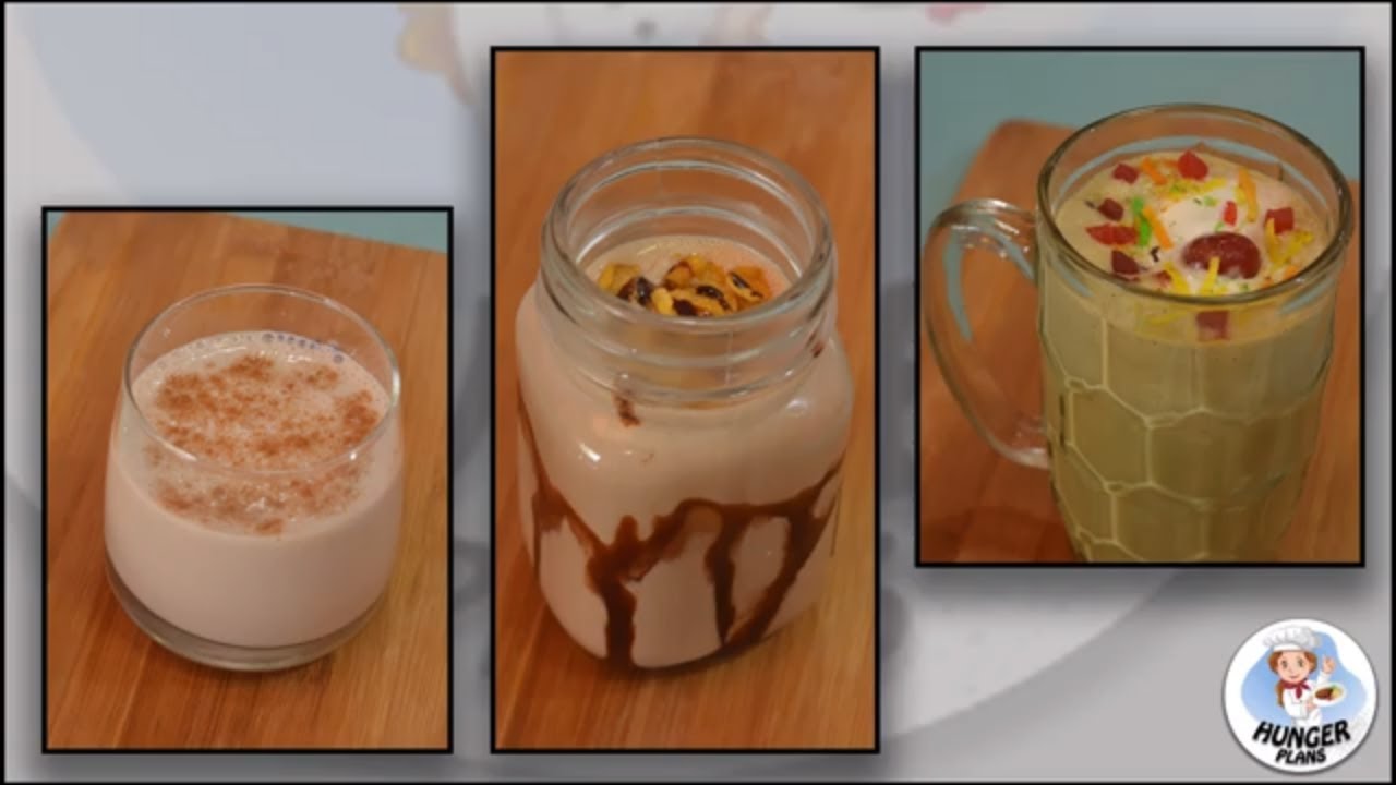 3 Quick Milkshakes Recipes | Banana Cream Cheese Milkshake | Cornflakes ...