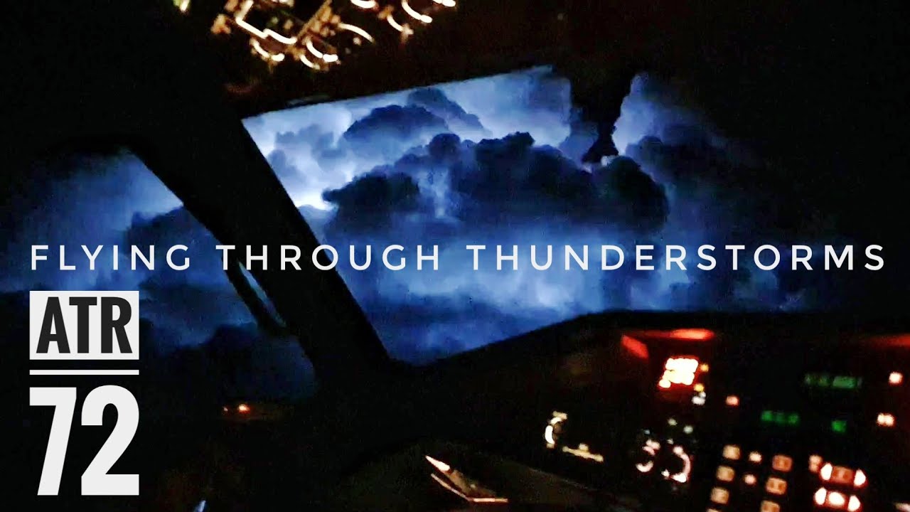 Flying through thunderstorms and lightning ATR 72 cockpit view - YouTube