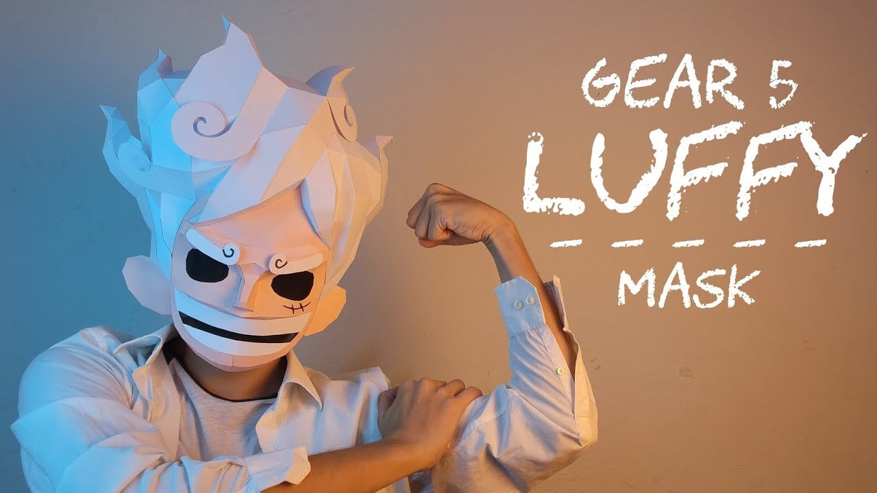 How to make a Luffy Gear 5 Mask - One Piece Mask - YouTube
