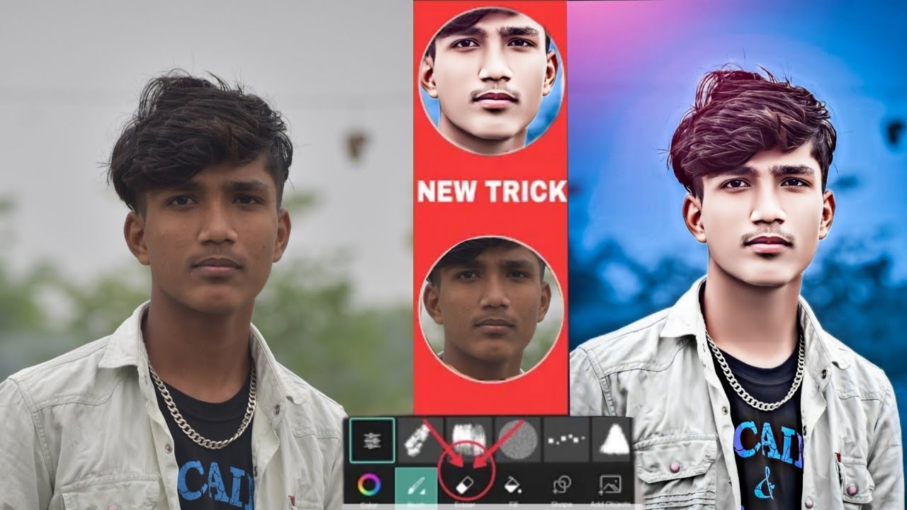 HD Face Smooth skin Whitening photo Editing || Autodesk Sketchbook skin ...