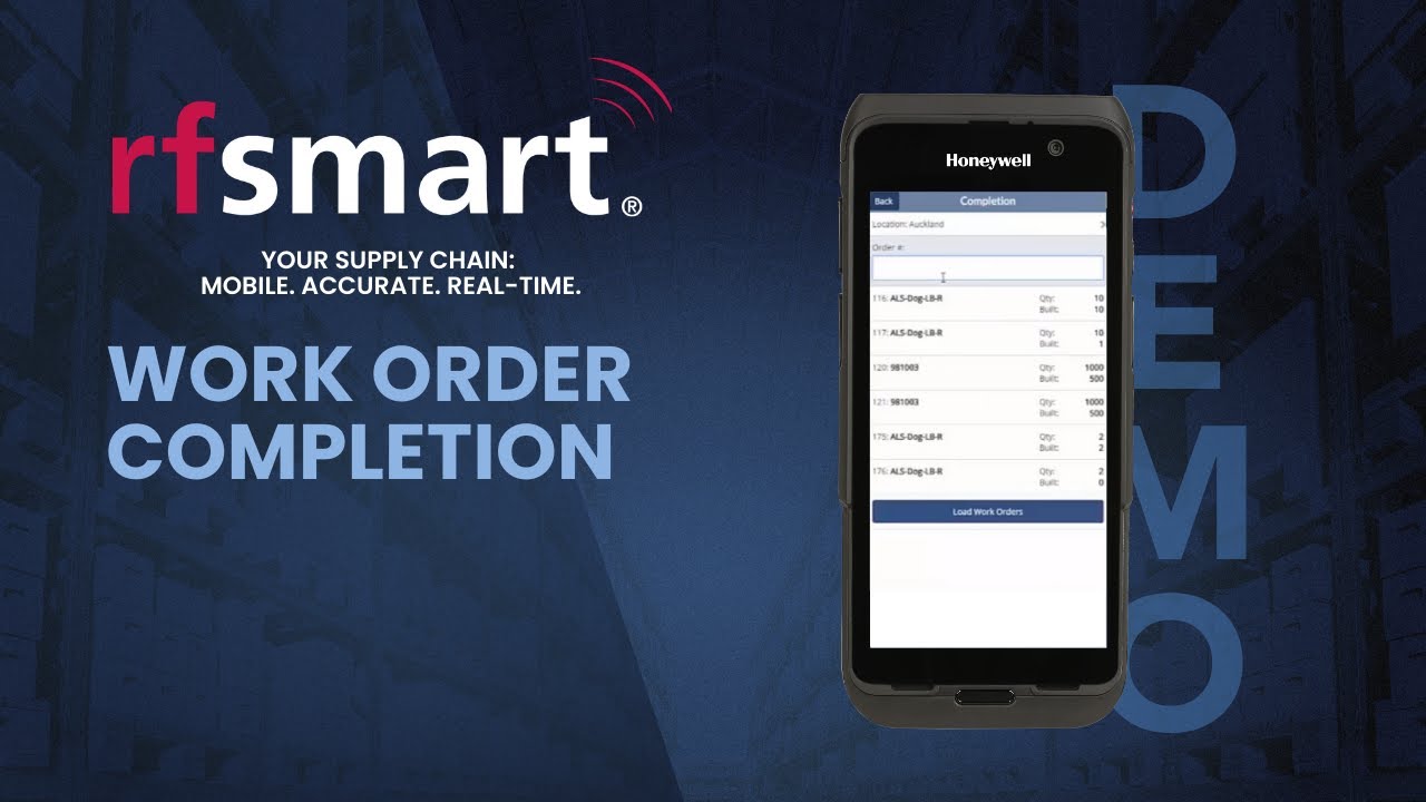 Netsuite Work Order Completion Rf Smart Demo Youtube