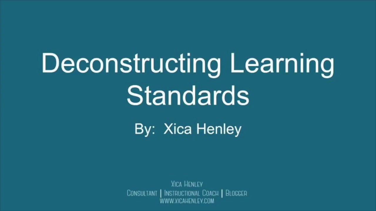 How to Deconstruct Learning Standards - YouTube