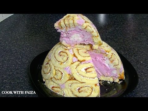 EASY ICE CREAM CAKE *COOK WITH FAIZA*