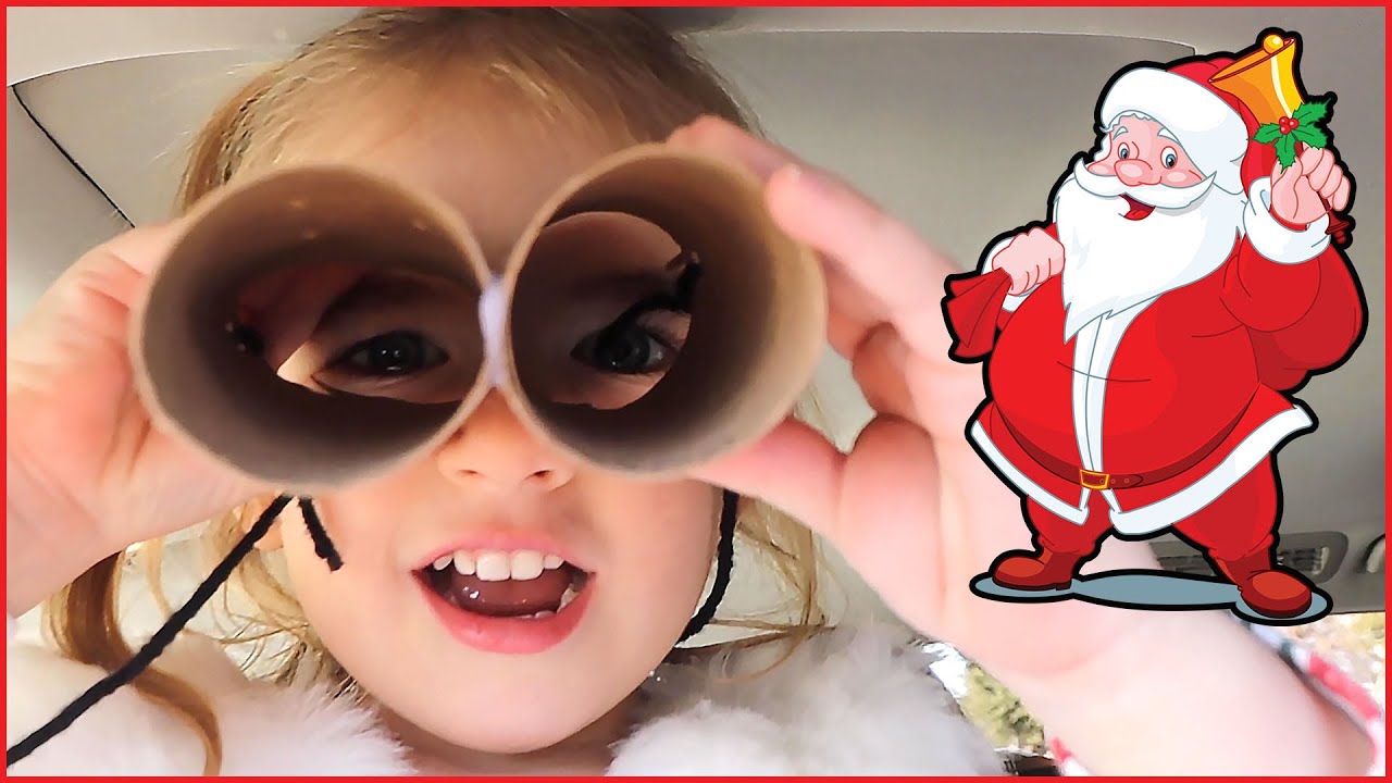 SANTA SIGHTING | Sam & Nia SPOT SANTA CLAUS WITH SANTA BINOCULARS - YouTube