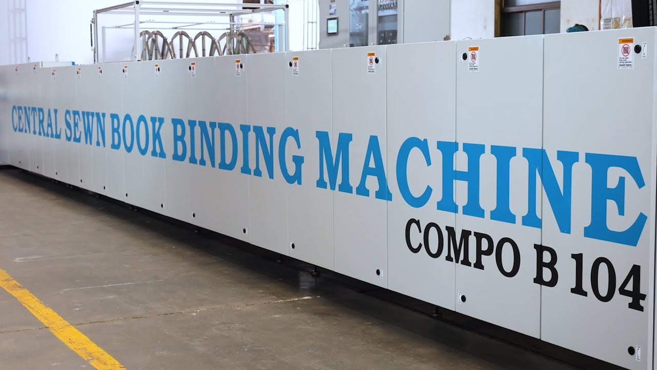 Compo B104™ - Automatic Book Binding Line for Central Sewn Books - YouTube
