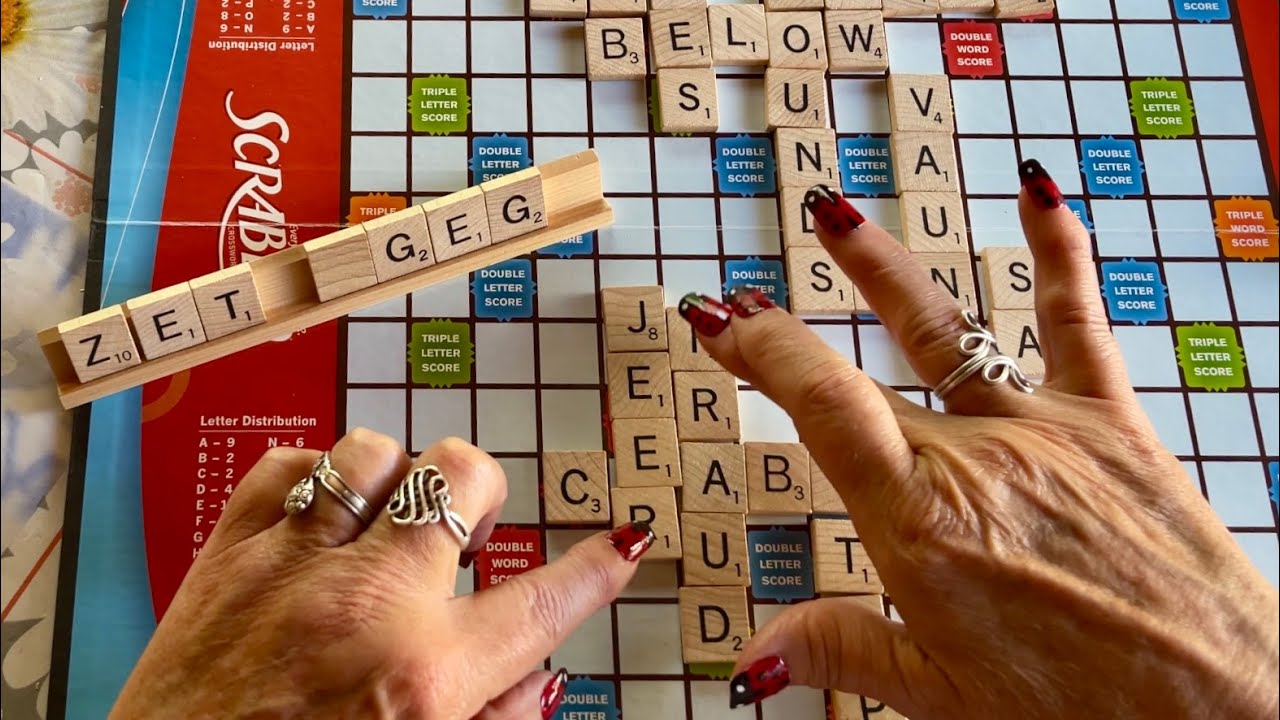 Scrabble Solitaire! (No talking only) Wooden tiles~Tapping~Quiet sports ...