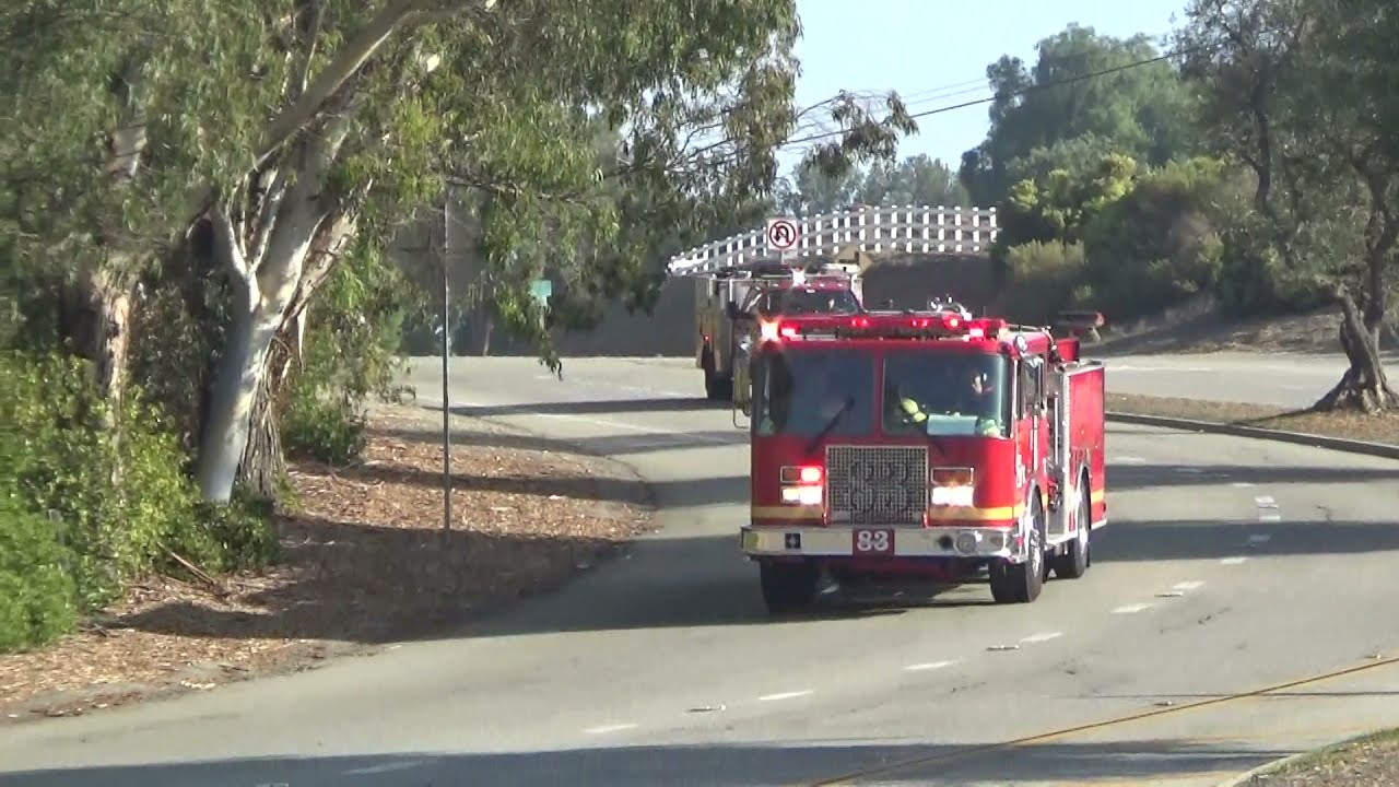 LACoFD Engine 83 & Patrol 83 and LASD responding - YouTube