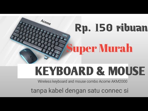 unboxing + review acome wireless keyboard and mouse combo AKM2000 cuma ...