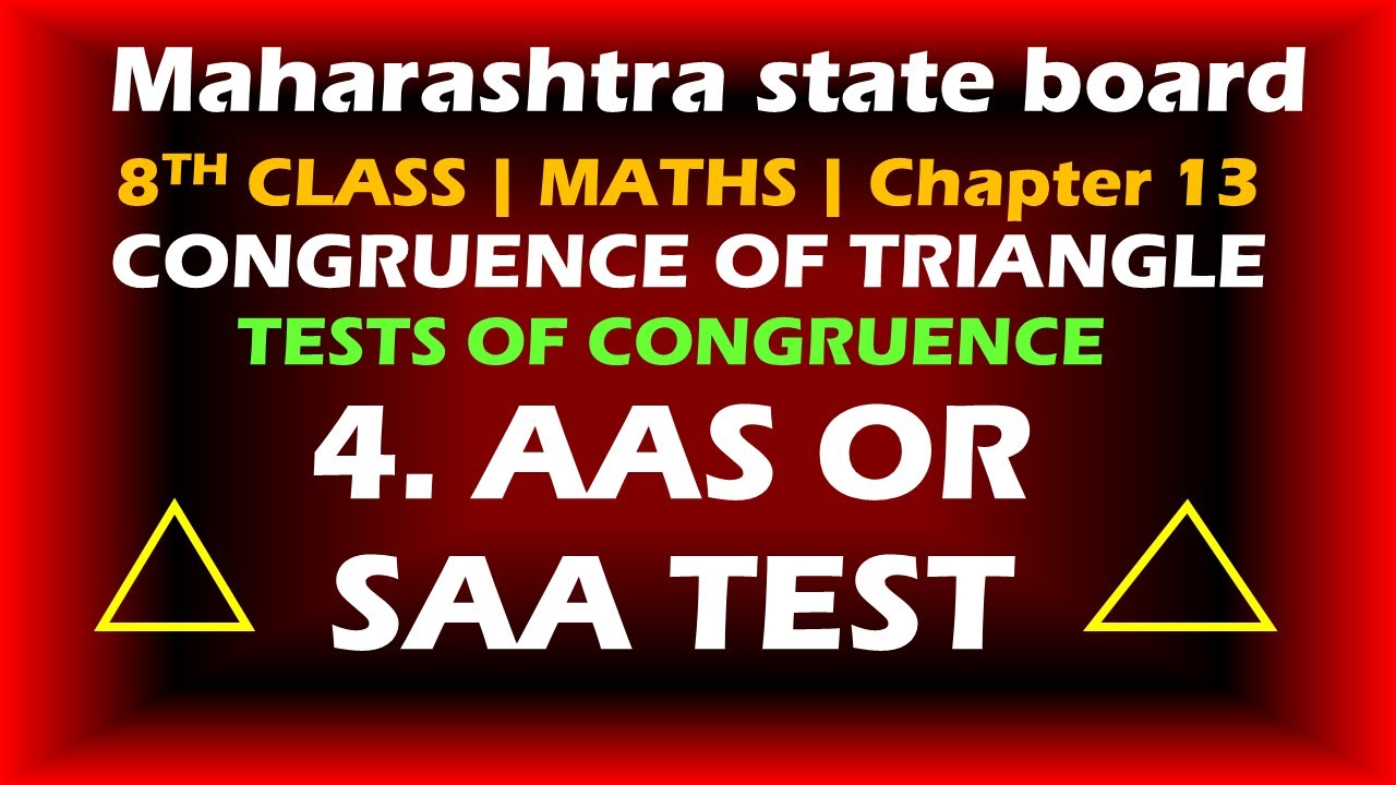 AAS Test | Tests of Congruence | Congruence of Triangle | Class 8 ...