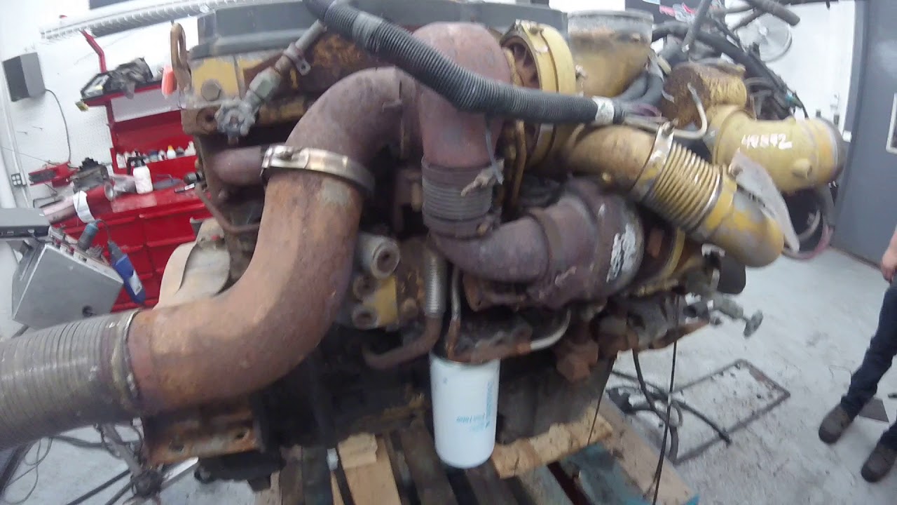 Engine, Caterpillar C-13, 470 HP, Stock#1A1E48572 - YouTube