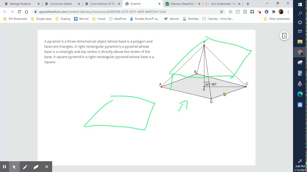Module 3 Cross Sections of Three-Dimensional Objects Part 1 | Unit 6 ...