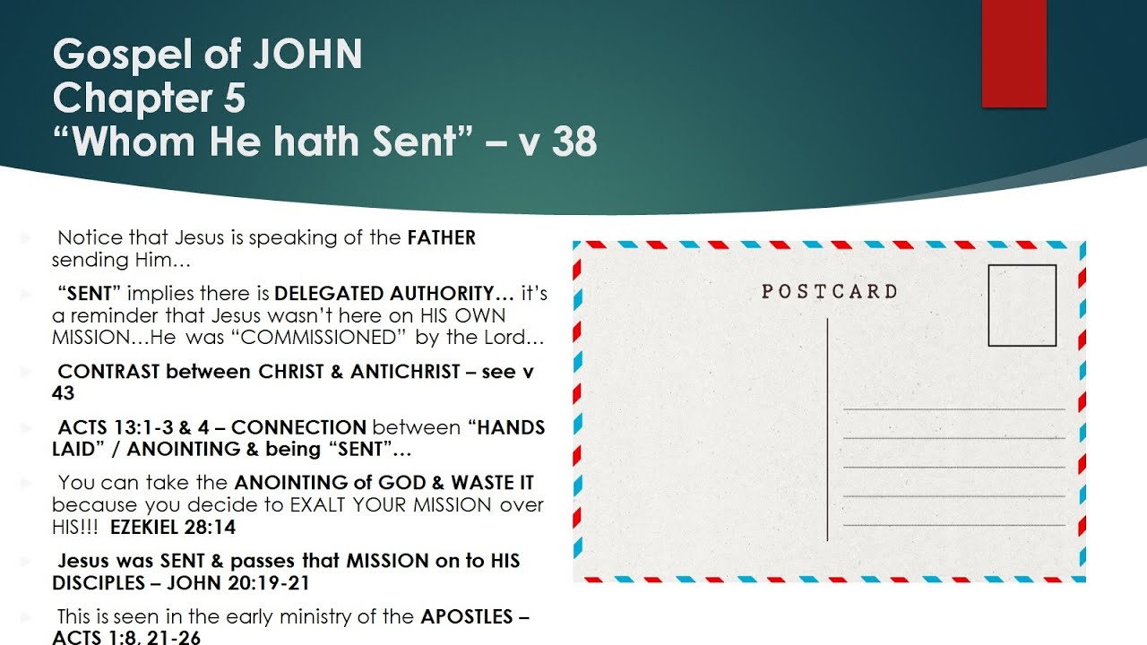 Jesus - Sent from God, Search the Scriptures, Free Will & Life - John 5 ...