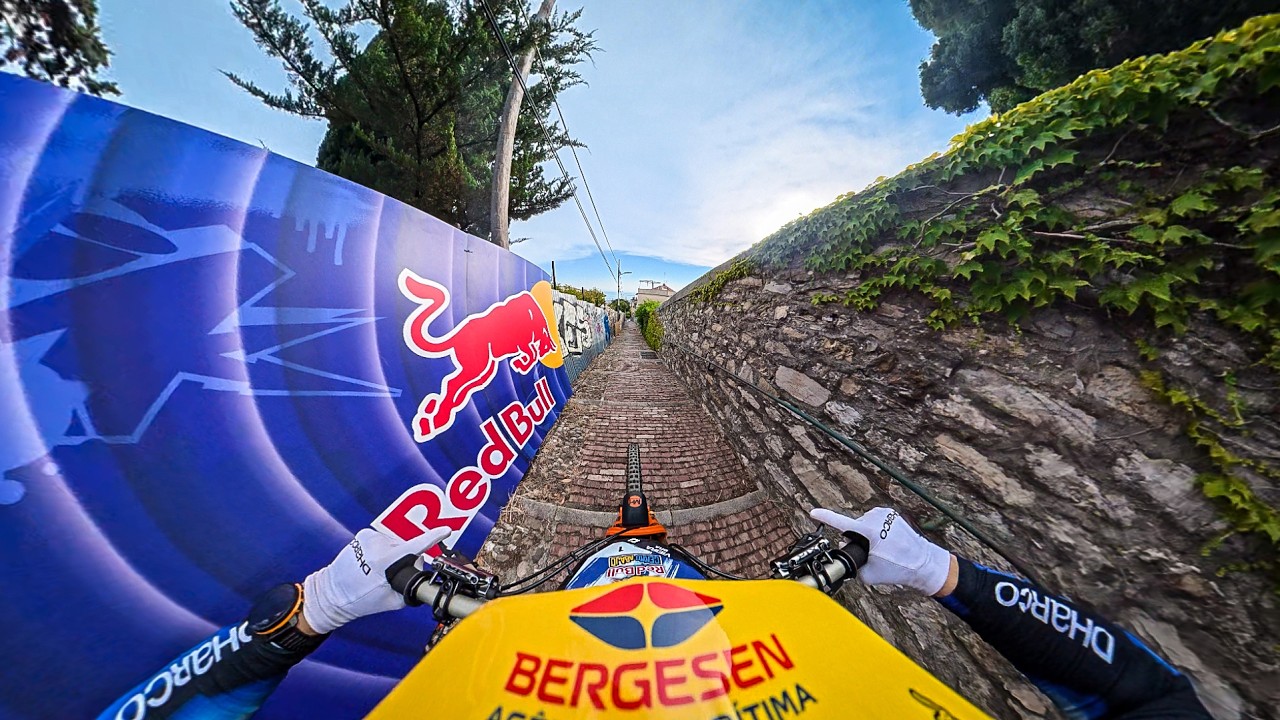 A Crazy Fast POV Ride Down an Urban Mountain Bike Course