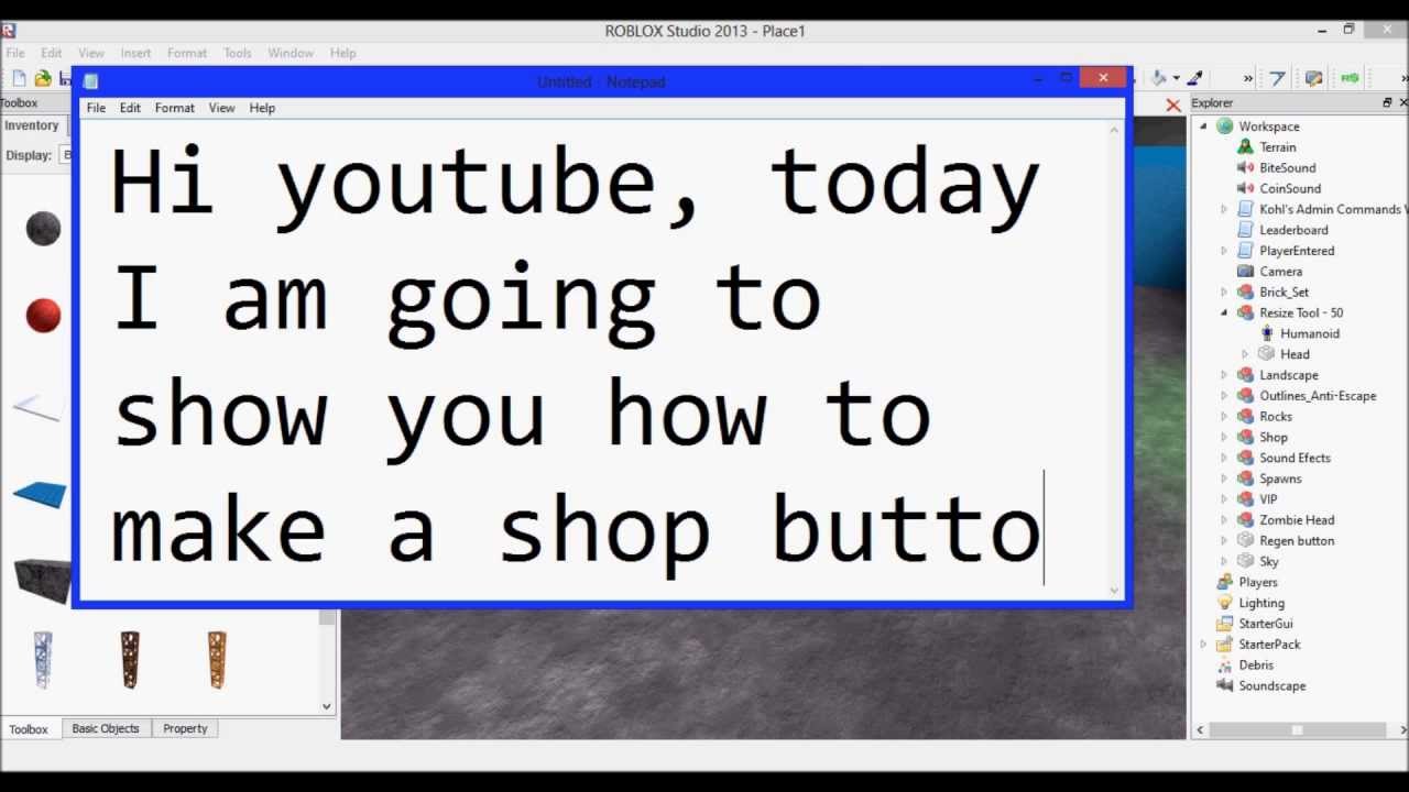 How to make a Shop Button on ROBLOX [2013] - YouTube