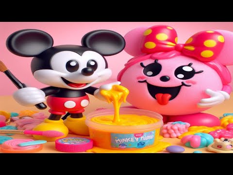 Mickey Mouse vs Pinkfong Slime Mixing Makeup Into Slime | Satisfying ...