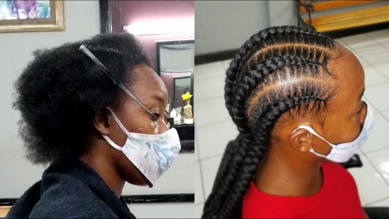 5 LARGE STRAIGHT BACK FEED IN BRAIDS ON 4C HAIR - YouTube Music