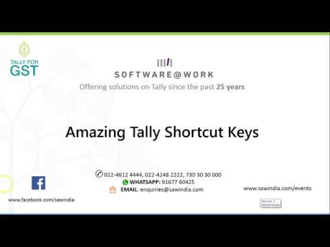 Shortcuts Keys in Tally.ERP 9 - YouTube