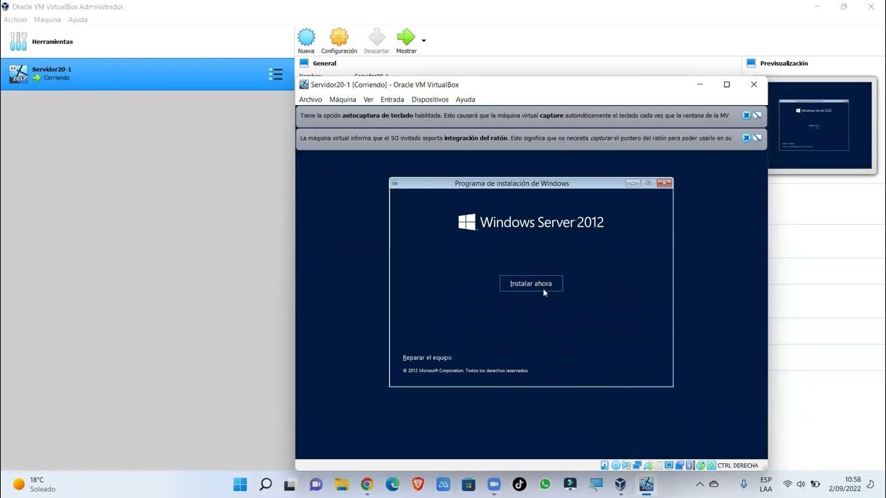 Como Instalar Windows Server 2012 en VirtualBox - YouTube
