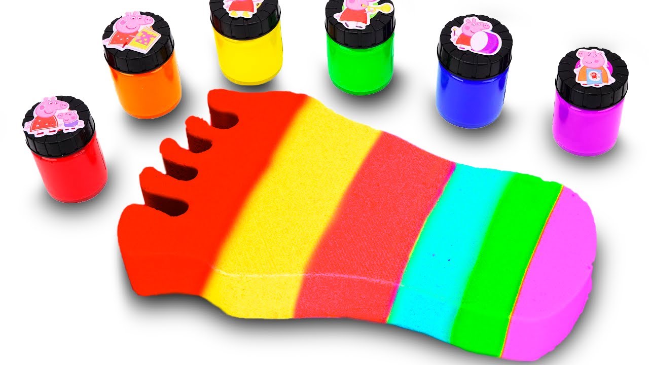 Satisfying Video l DIY How To Make Foot with Rainbow Kinetic Sand ...