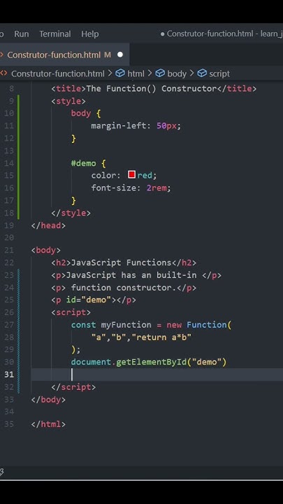How To Define Constructor Function In Javascript Javascript Constructor Programming Shorts
