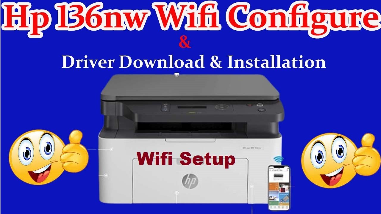 Wifi Setup and Driver Installation HP Laserjet Mfp 136nw || How To ...