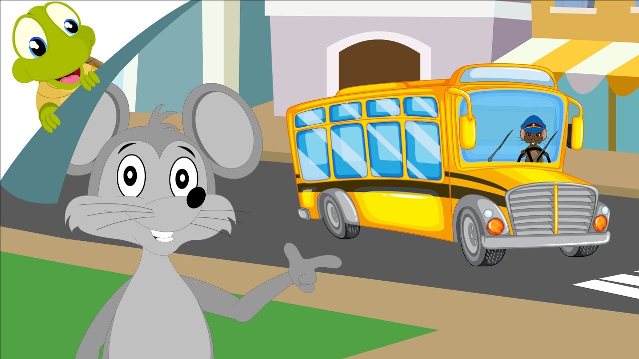 The Wheels on the Bus Song with Cheeku Mouse | Popular Nursery Rhyme ...