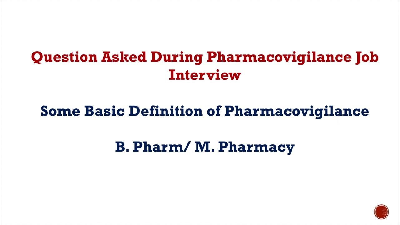 Pharmacovigilance interview question and answer | B. Pharmacy and M ...