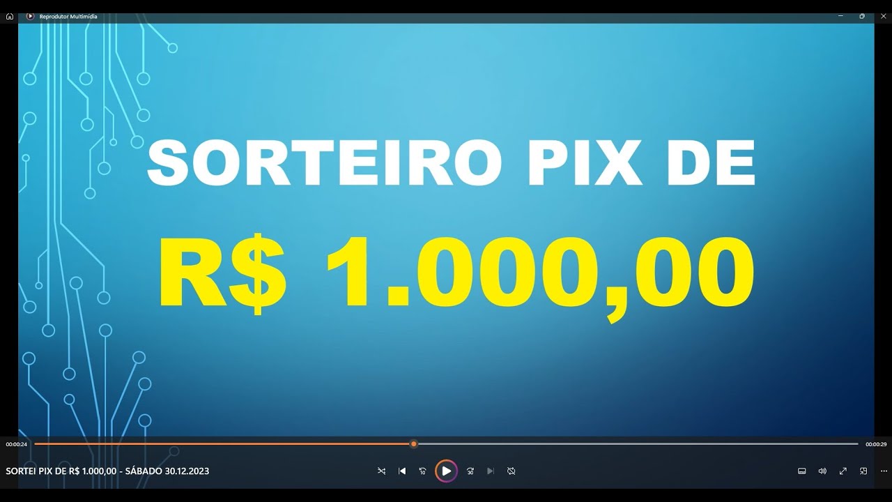 AMANHÃ SORTEIO DO PIX DE R$ 1 000,00 - YouTube