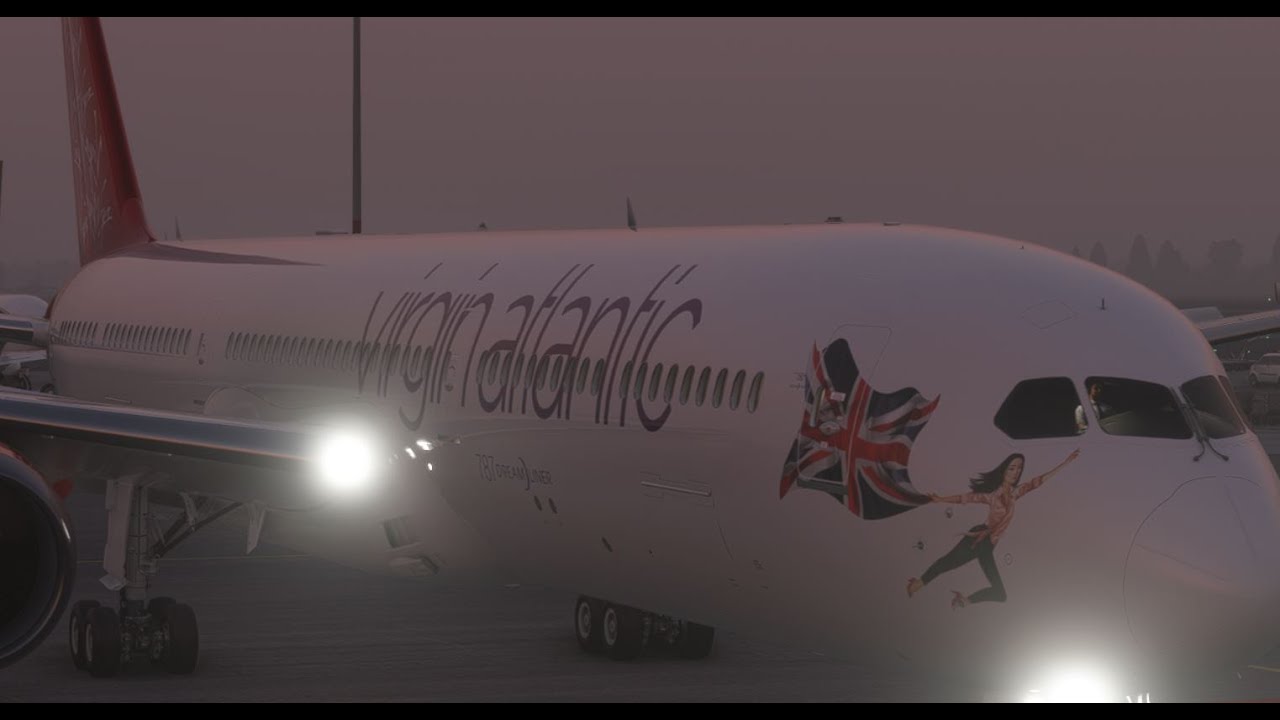 Beautiful Sunset Landing - Virgin Atlantic Meera - Amsterdam Schiphol ...