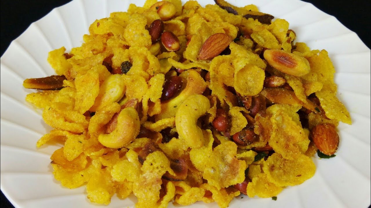 खट्टा मीठा मकई का चिवड़ा - Makai Ka Chivda - Chivda Namkeen Recipe ...