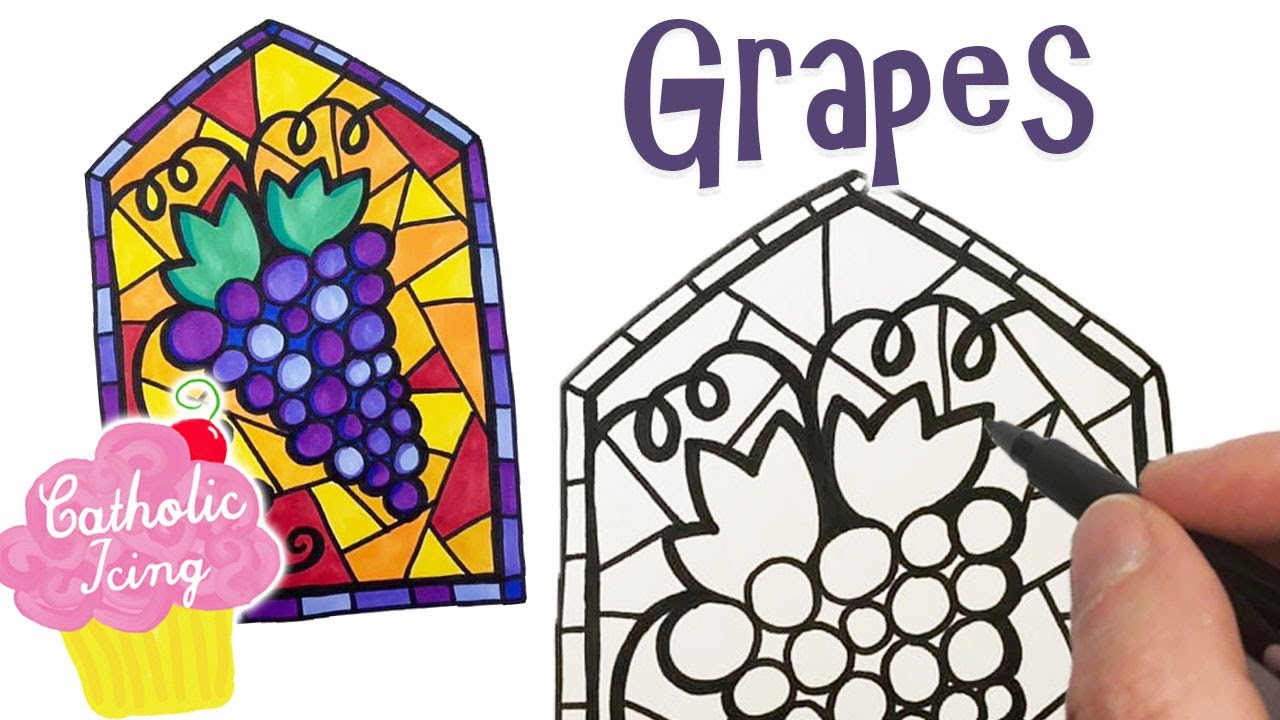 How To Draw Grapes (In Stained Glass) - YouTube