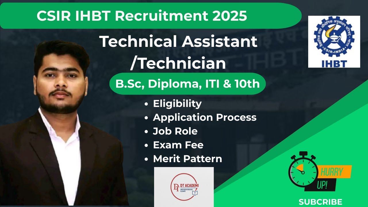 CSIR-IHBT Technical Assistant & Technician Recruitment 2025 | Offline ...