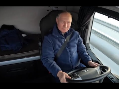 Putin driving a KAMAZ truck