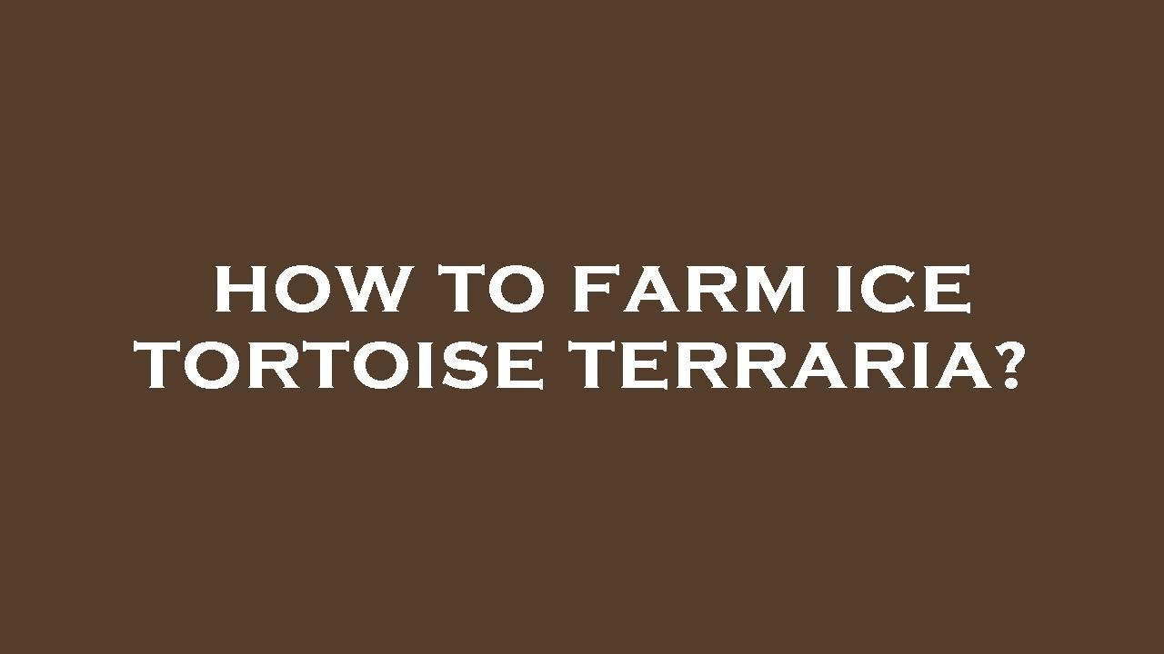 How to farm ice tortoise terraria? - YouTube