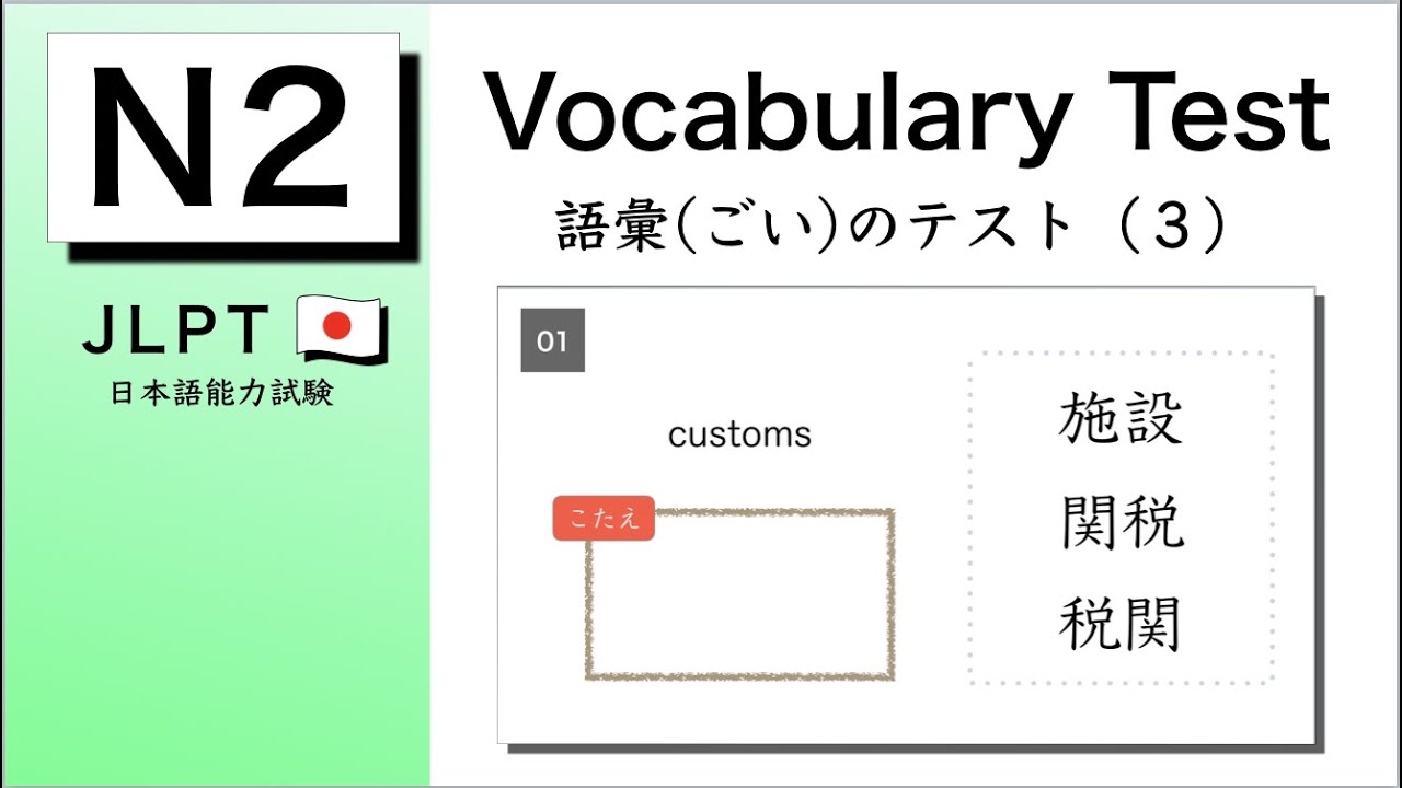 JLPT N2 Vocabulary Test #3 - YouTube
