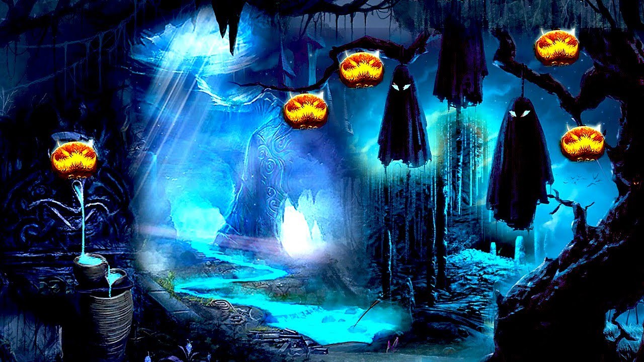 Creepy Halloween Ambience | Haunted Blue Moon Fantasy - YouTube
