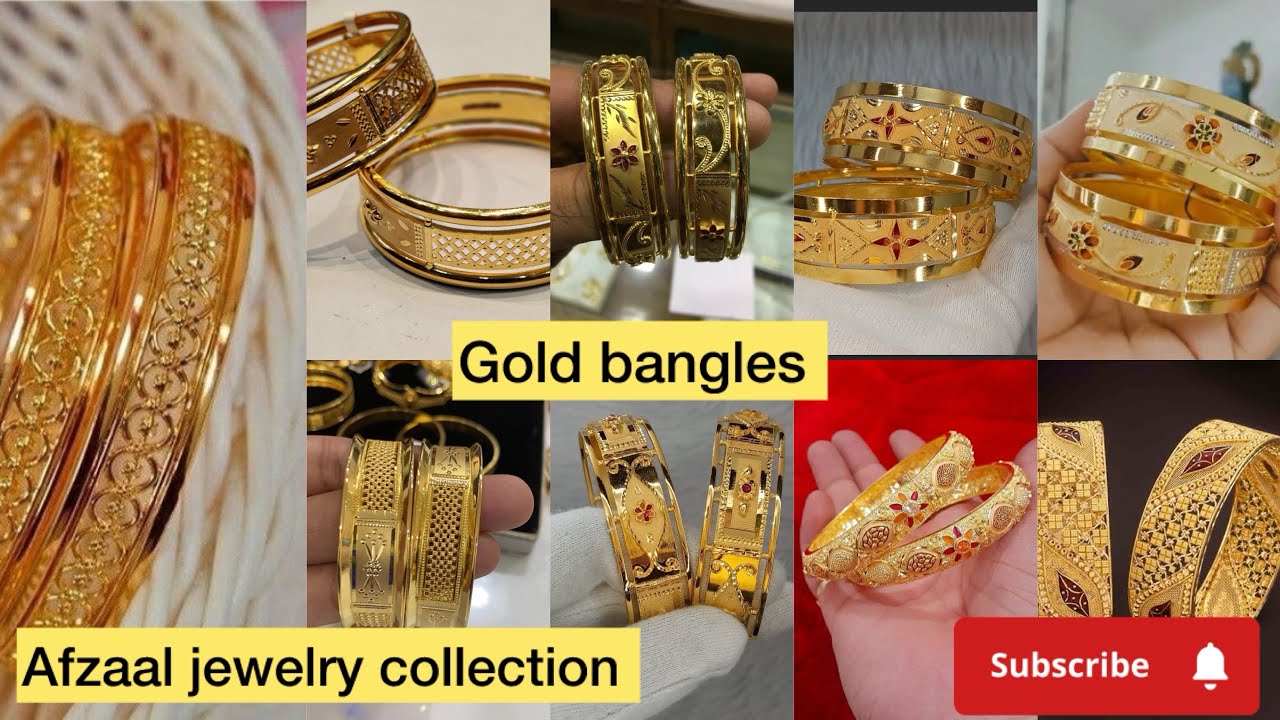 🥰 gold bangles new design 2024 | Afzaal jewelry collection | bangles ...