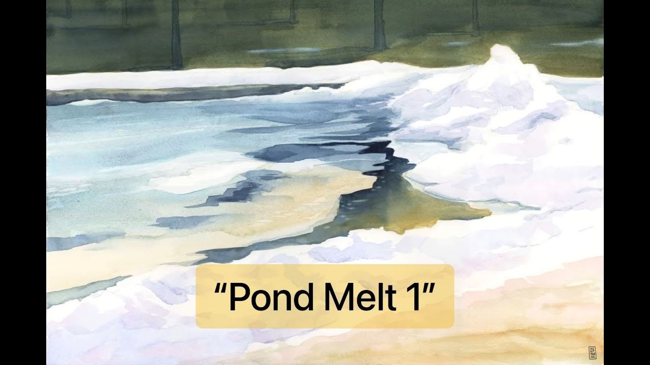 Painting Melting Snow and Ice in Watercolor: Spring Melt 1 - YouTube