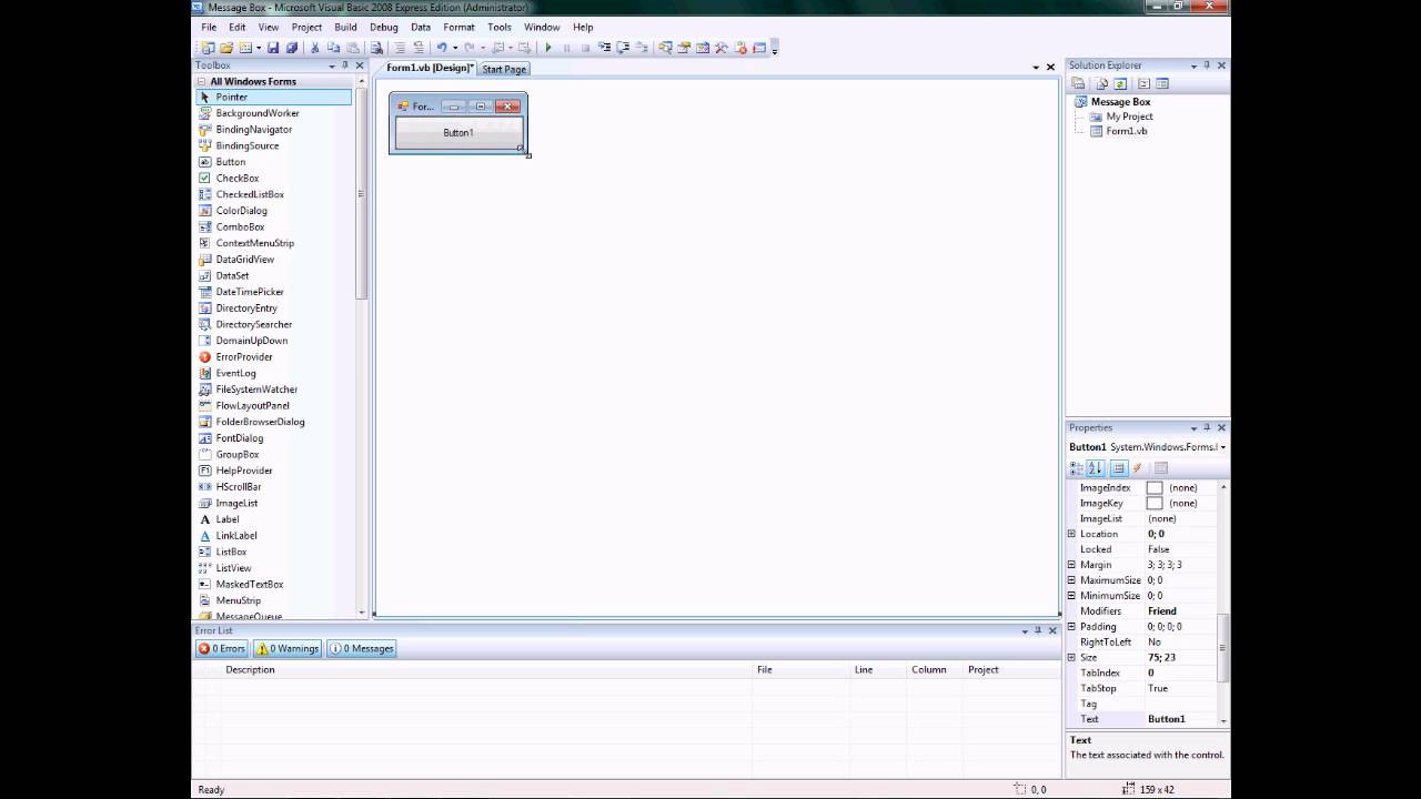 Vb2008 Tutorial 2 (MessageBoxes) - YouTube