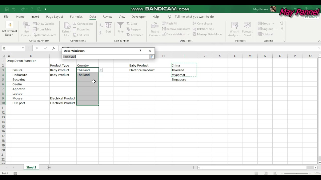 Excel 2016 Drop Down Function YouTube Excel 2016 Drop Down Function YouTube