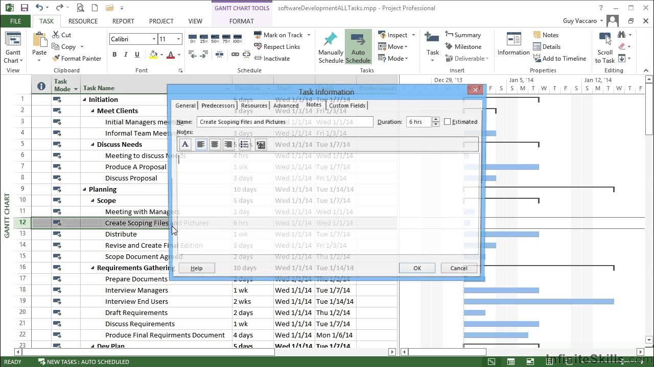 Microsoft Project for Software Developers Tutorial | Editing, Deleting, and Moving Tasks - YouTube