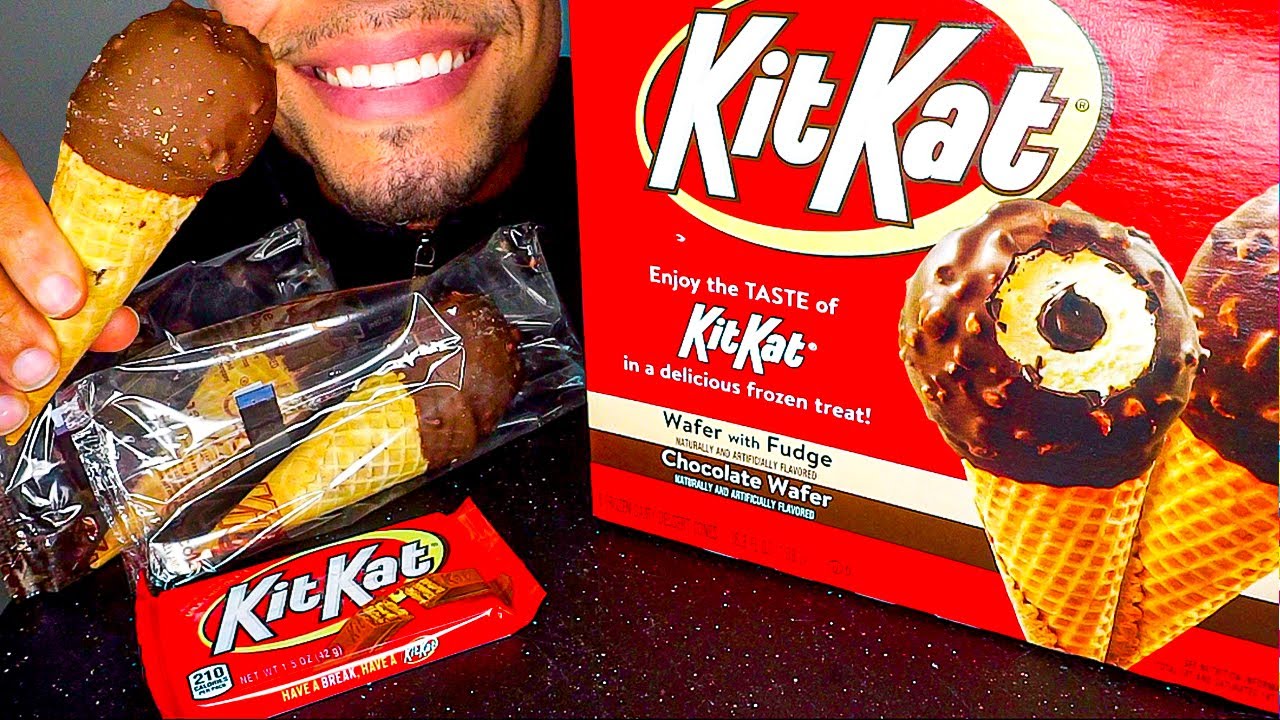 ASMR KIT KAT ICE CREAM BAR *CHOCOLATE* JERRY CANDY ASMR COMMERCIAL ...