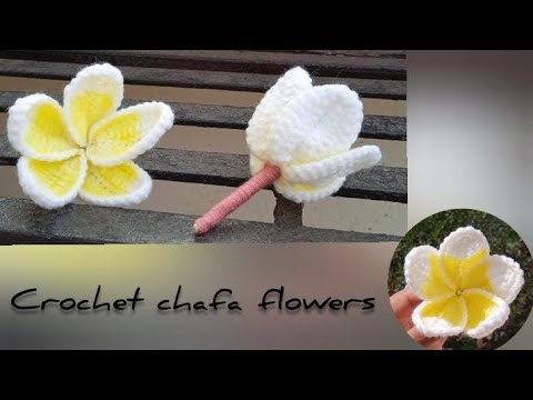Crochet chafa flowers||Crochet plumeria flowers for gudhipadwa||लोकरीची ...