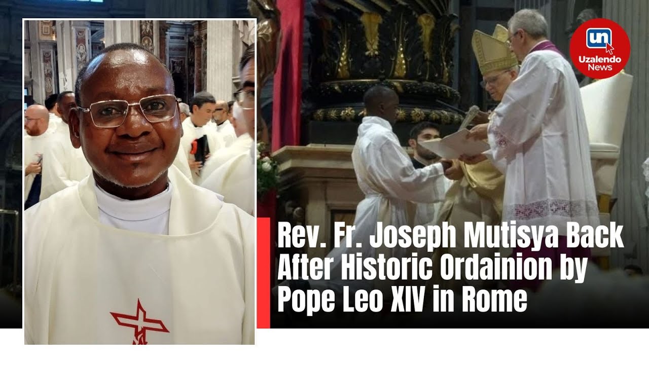 Fr. Joseph Mutisya Who was Ordained by Pope Leo XIV in Rome Arrives at JKIA - YouTube
