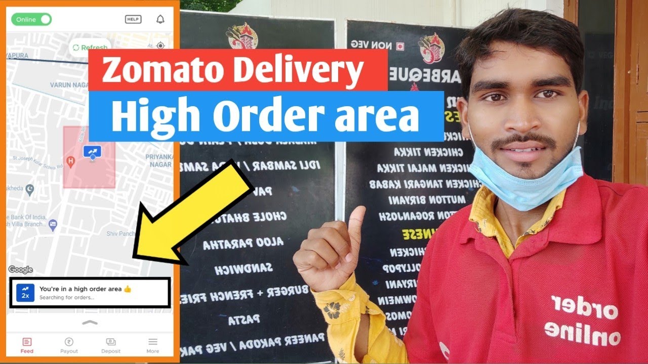 Live zomato order delivery | zomato high order area - YouTube